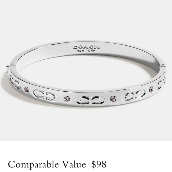 Coach | Accessories | New Coach Signature Hinged Bangle In Silver ...